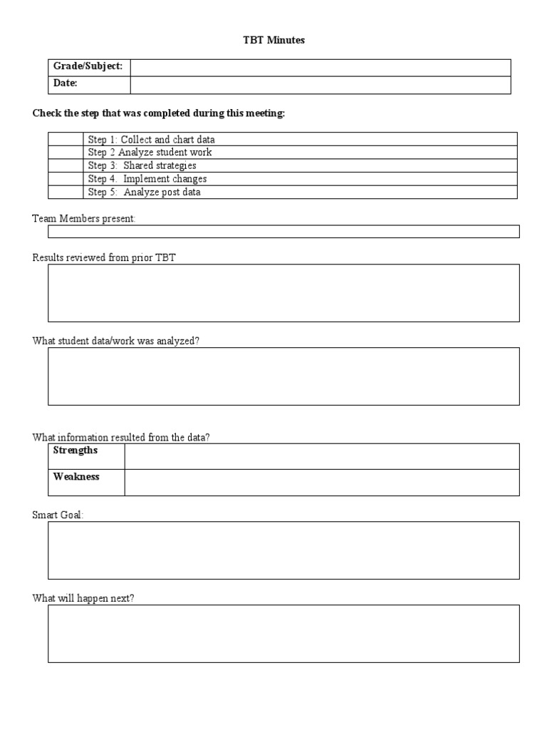 TBT Minutes Template | PDF