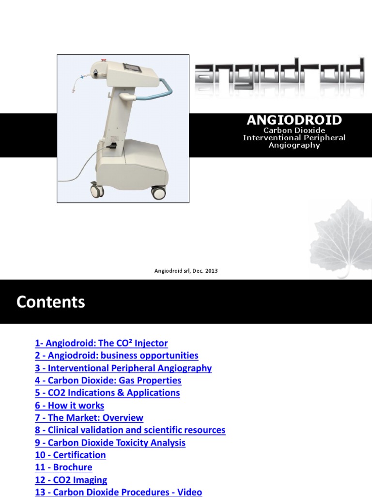 Angiodroid Co2 Injector | PDF | Interventional Radiology | Angiography