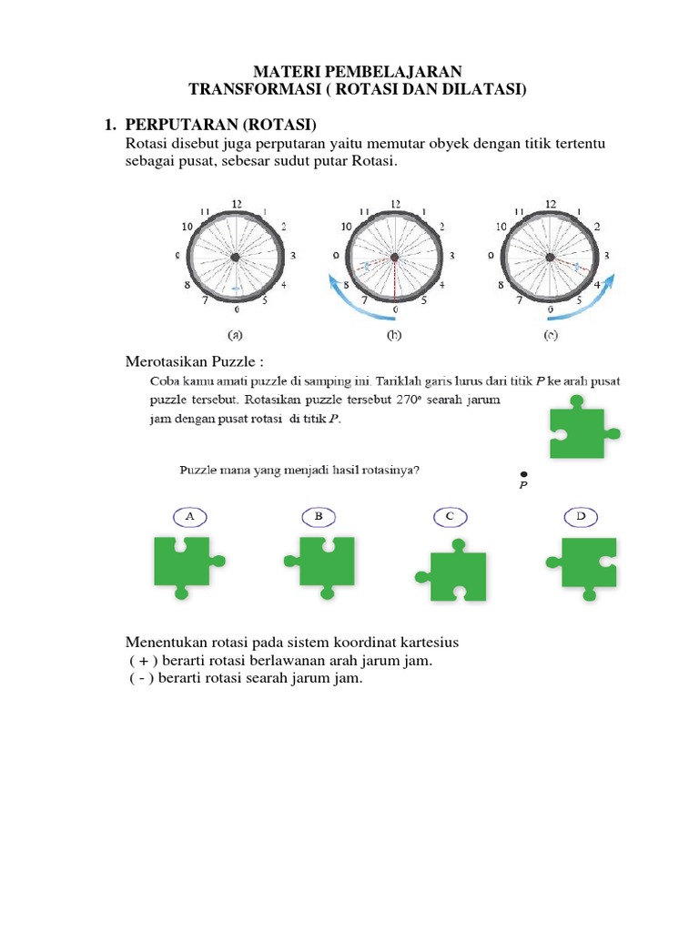 Materi Rotasi Dan Dilatasi Ok | PDF