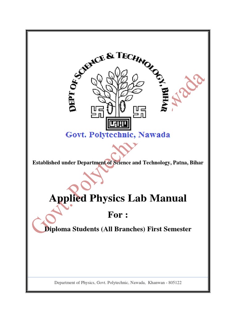 Final Lab Manual App. Physics | PDF | Heat | Sound