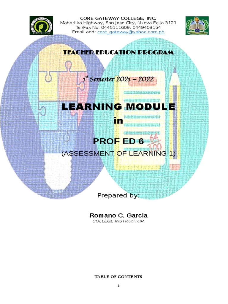 Assessment_in_Learning_1___LoriMar.docx | PDF | Educational Assessment ...
