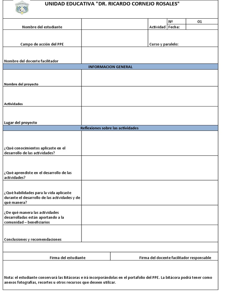 Formato de Bitacoras | PDF | Aprendizaje | Enseñando