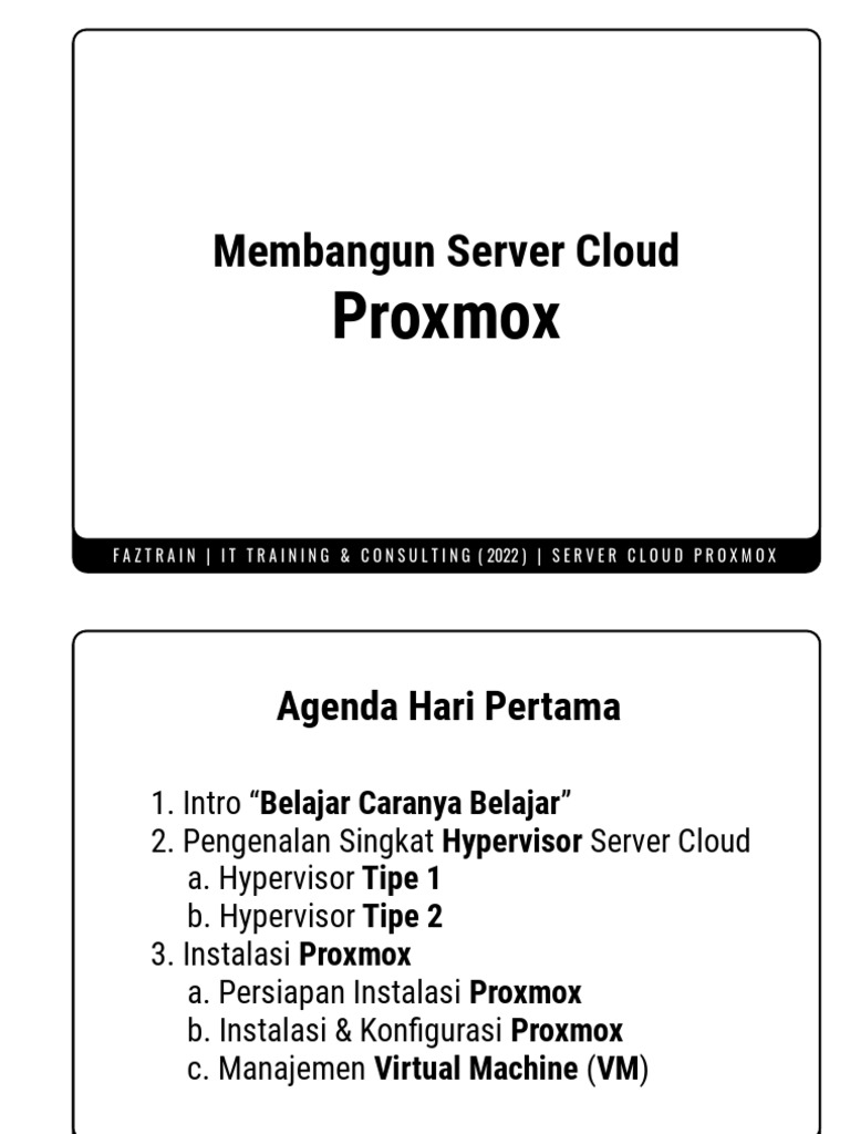 MENGENAL DAN MEMULAI PROXMOX | PDF