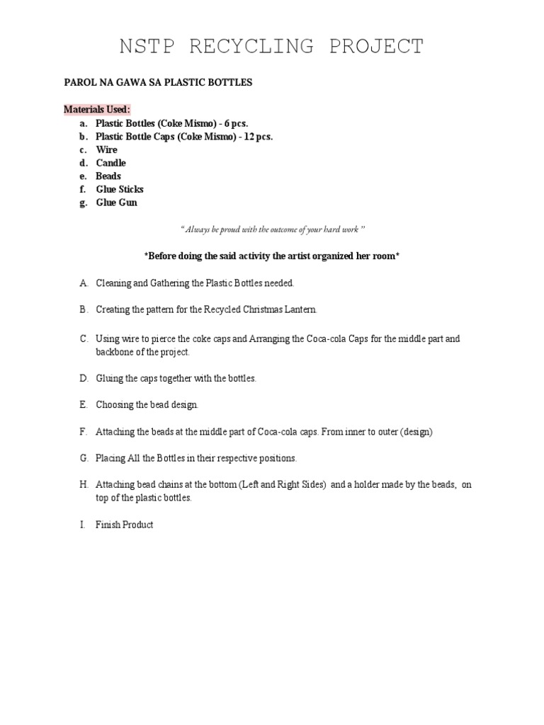 NSTP Project | Download Free PDF | Secondary Sector Of The Economy ...