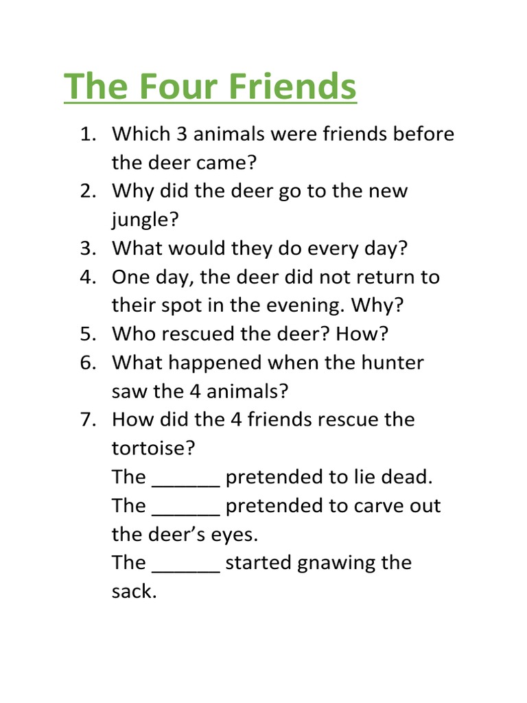 Four Friends and the Hunter Q&A | PDF