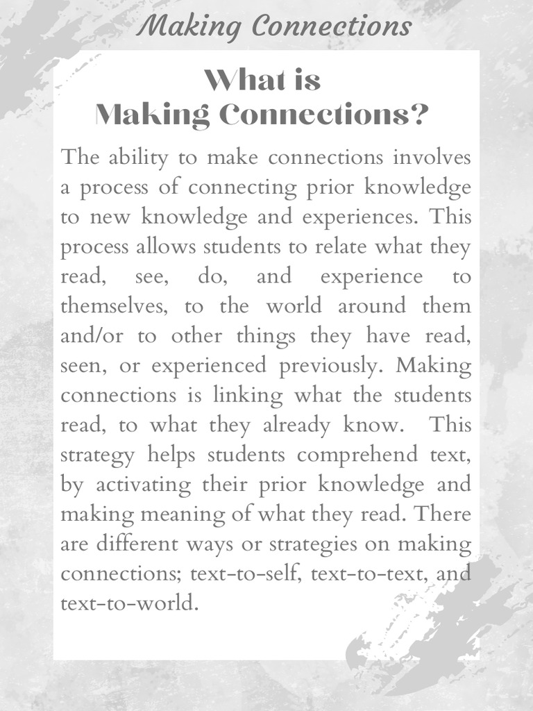 Making Connections | PDF | Experience | Love