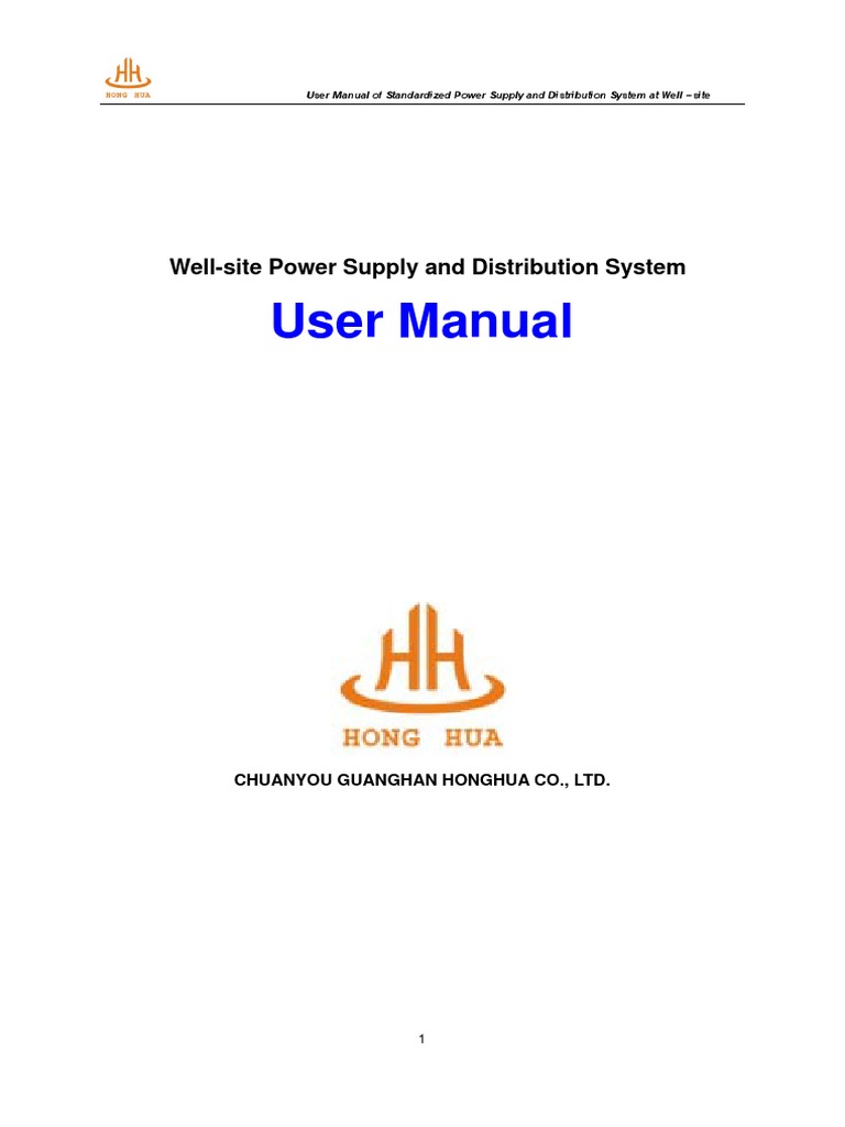 Well-Site Power Supply and Distribution System User Manual | PDF ...