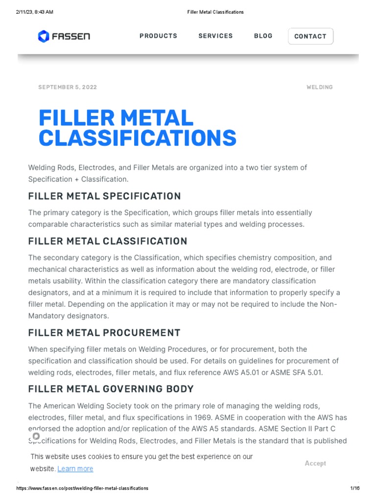 Filler Metal Classifications | PDF | Construction | Welding