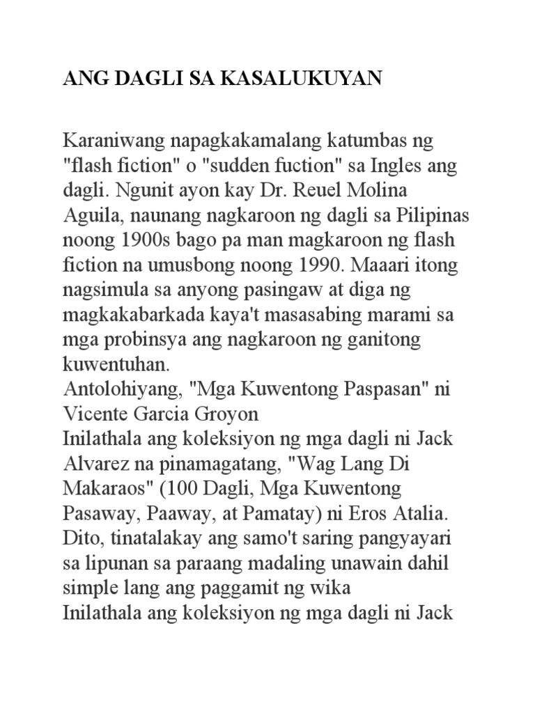 Ang Dagli | PDF