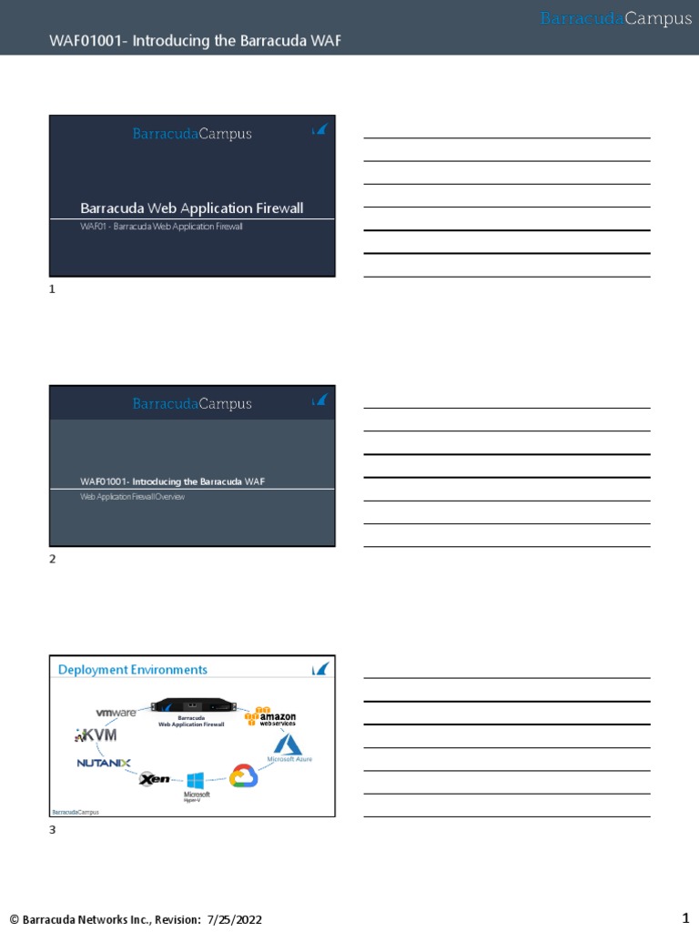 WAF01 Barracuda Web Application Firewall Foundation - Slide Deck | PDF | Http Cookie | Hypertext ...