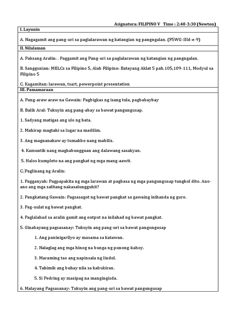DLP Filipino Q3 Week2 Tue | PDF