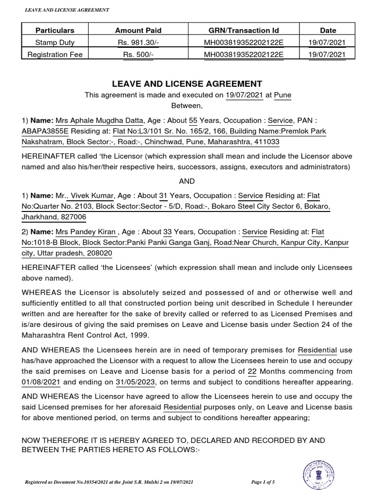 Rent Agreement | PDF | License | Private Law