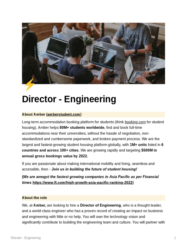 Director of Engineering - Amber | PDF | Engineering | Software ...