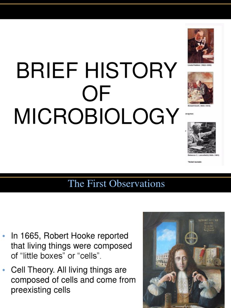 Brief History of Microbiology | PDF | Louis Pasteur | Infection