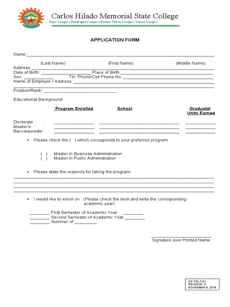 01 - Application Form | PDF