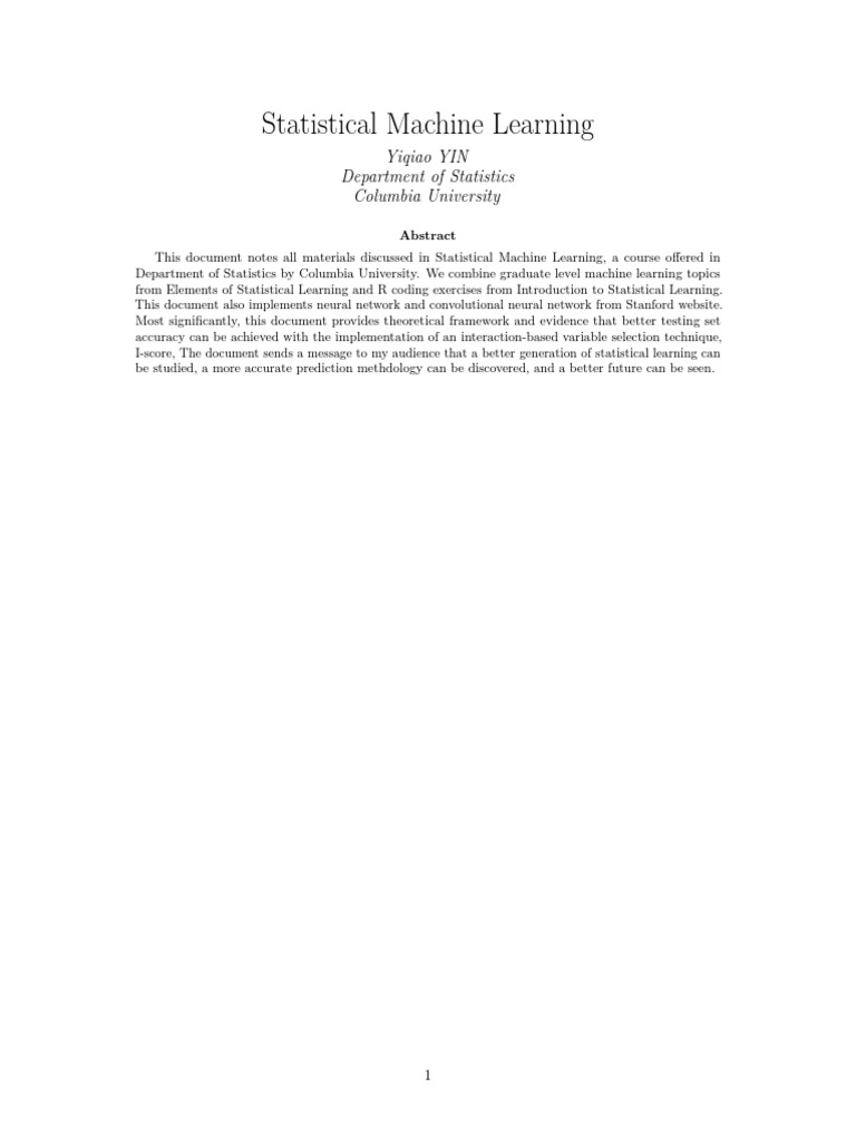 Machine Learning and Statistical Methods | PDF | Mean Squared Error | Machine Learning