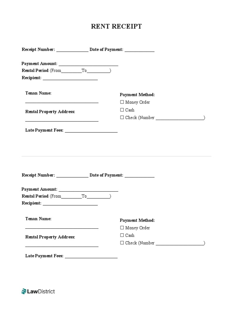 Rent Receipt Template and Format | PDF