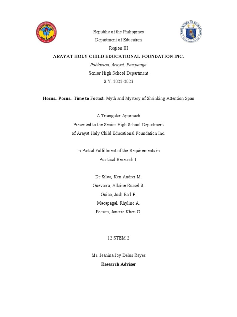 Super Final Draft | PDF | Attention | Teachers