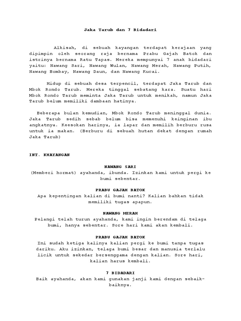 Jaka Tarub Dan 7 Bidadarivvbb | PDF | Agama & Spiritualitas