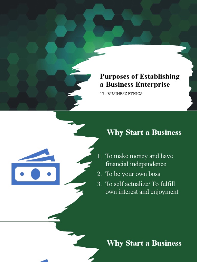 Purposes of Establishing A Business Enterprise | PDF