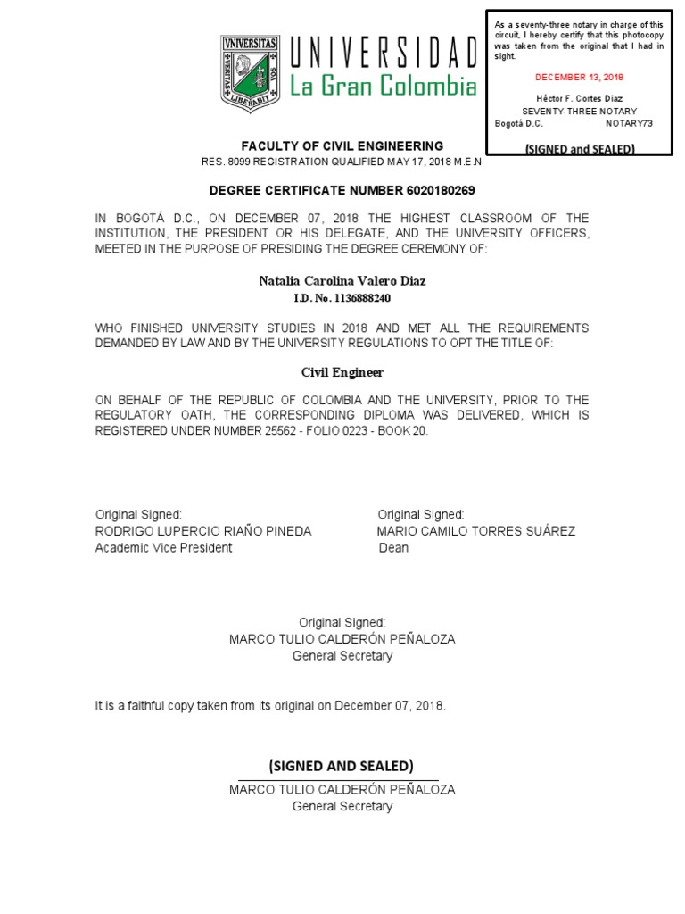 Acta ING CIVIL U La Gran Colombia | PDF