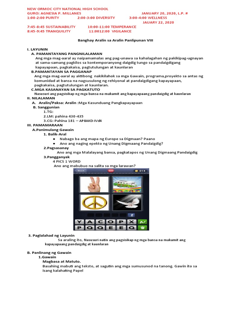 Nasusuri Ang Pagsisikap NG Mga Bansa Na Makamit Ang Kapayapaang ...