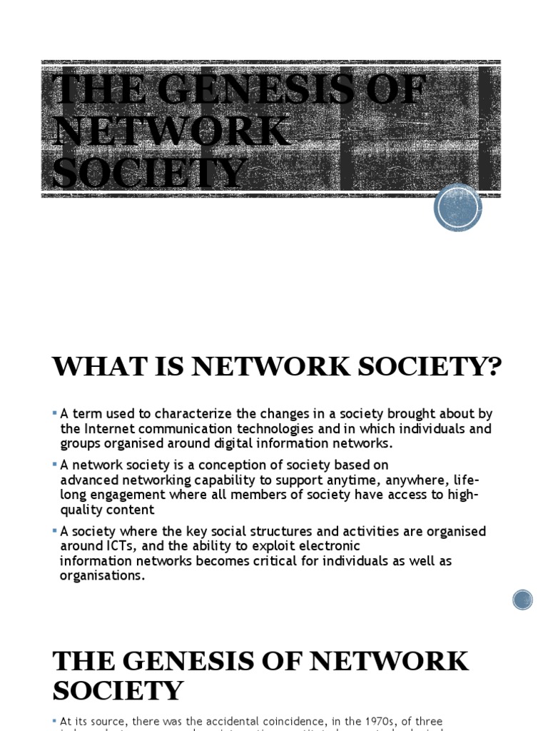 Genesis of the Network Society | PDF | Information And Communications ...