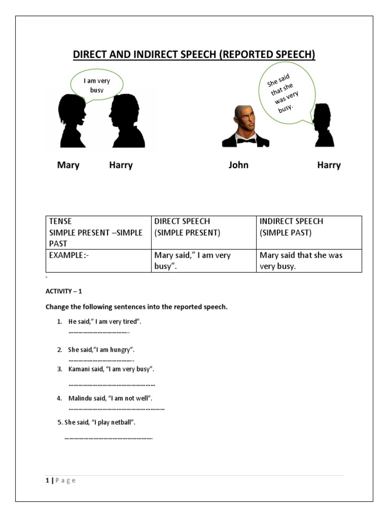 Direct and Indirect Speech | PDF | Syntax | Language Mechanics