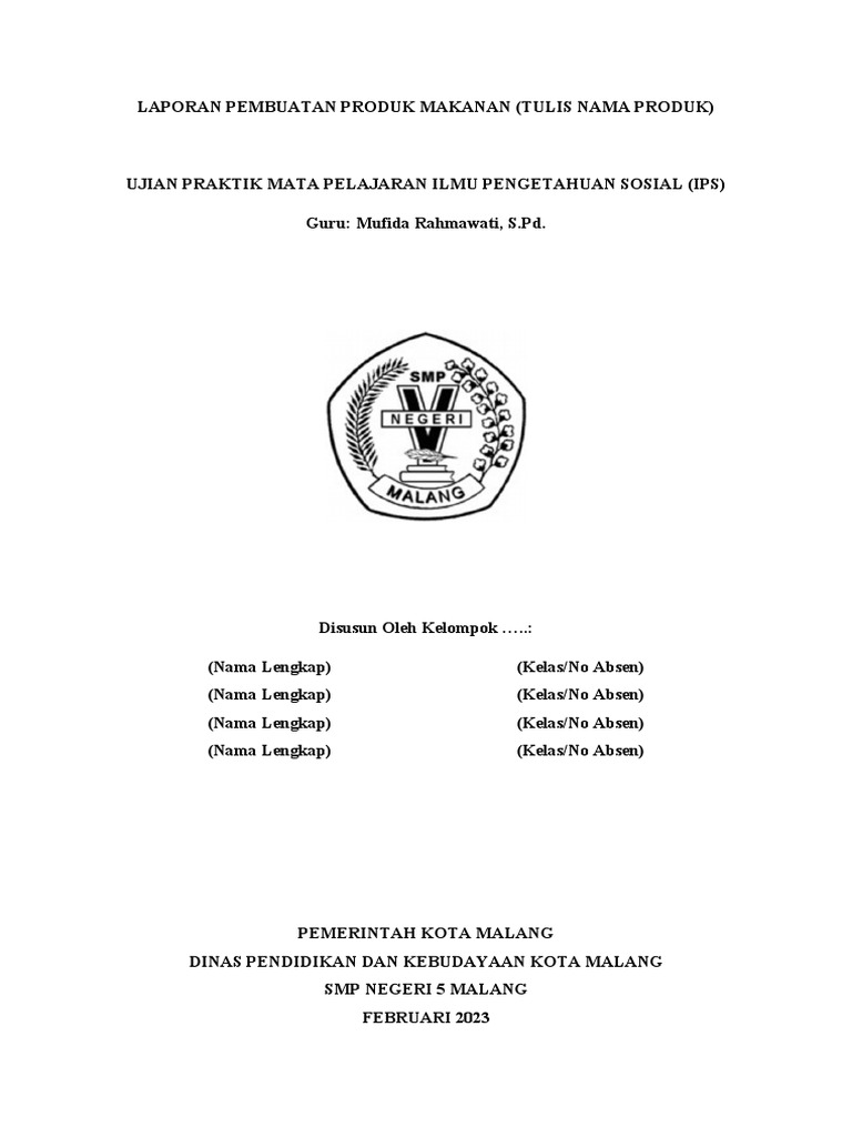 Laporan Pembuatan Produk (Uprak Ips) 2023 | PDF | Bisnis
