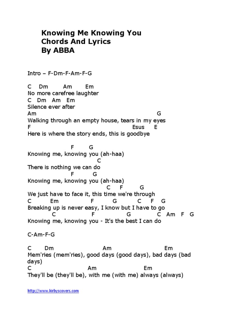 Knowing Me Knowing You by Abba | PDF