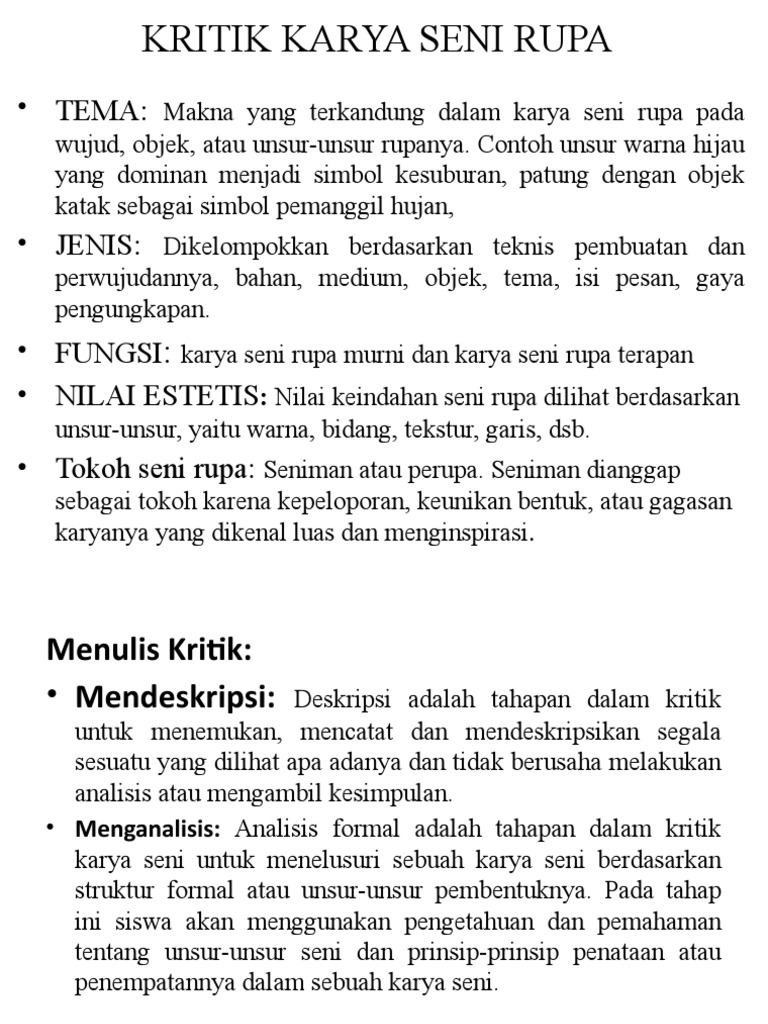 Kritik Karya Seni Rupa Xii | PDF