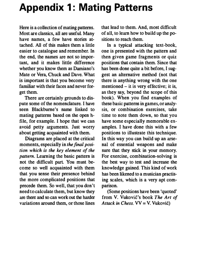 Tisdall Improve Your Chess Now Appendix | PDF