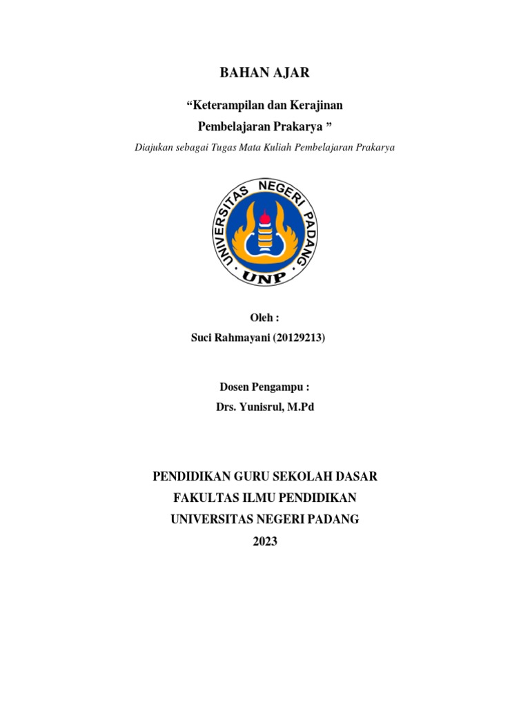 Bahan Ajar Prakarya | PDF | Karier & Perkembangan | Griya & Taman