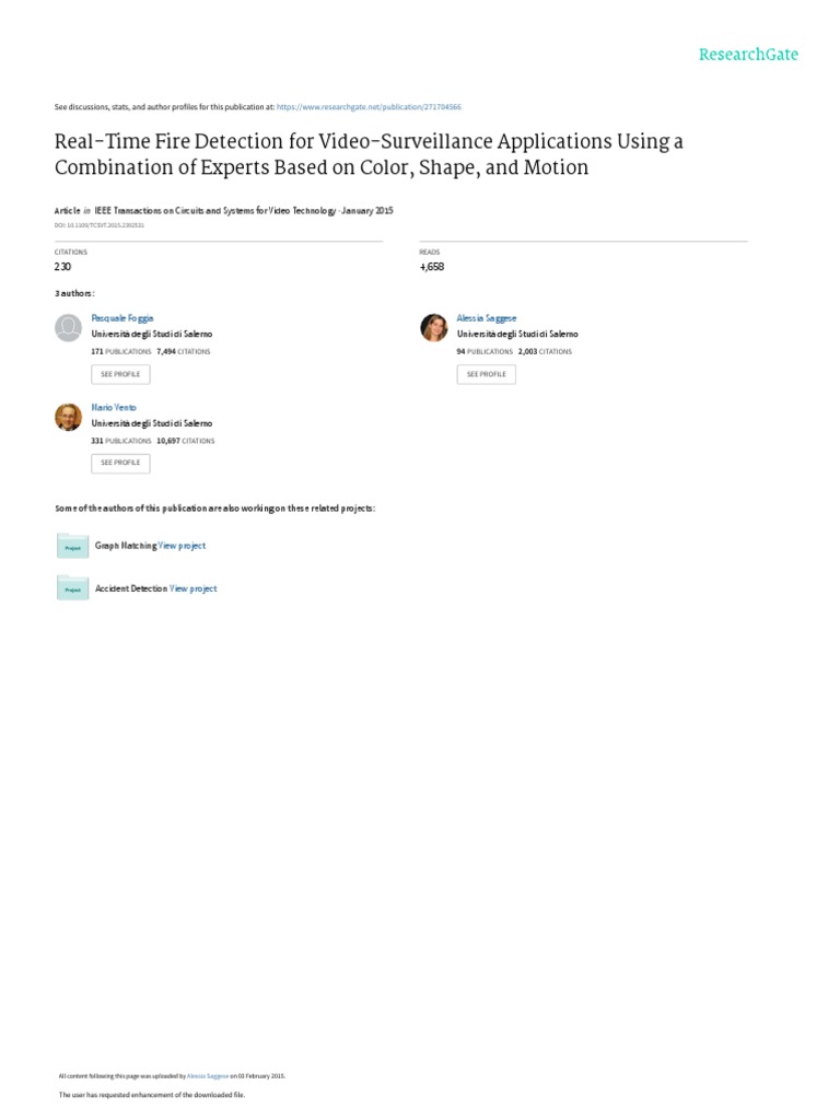 Real-Time Fire Detection For Video-Surveillance Applications Using A Combination of Experts ...