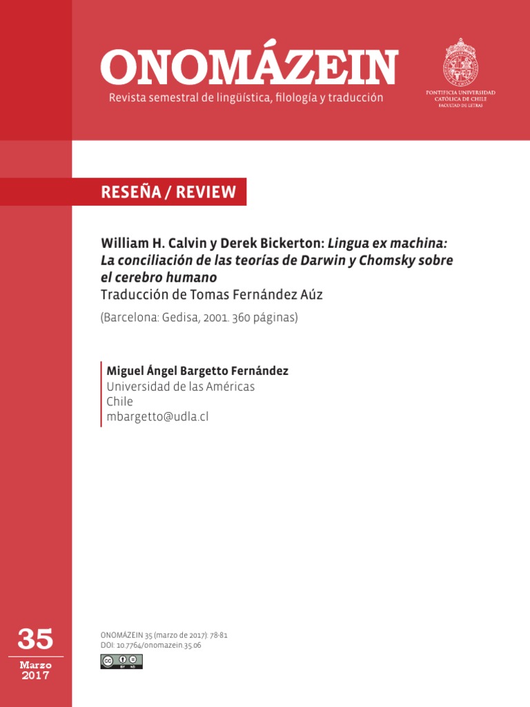 William H Calvin y Derek Bickerton Lingu-1 | PDF | Evolución | Noam Chomsky