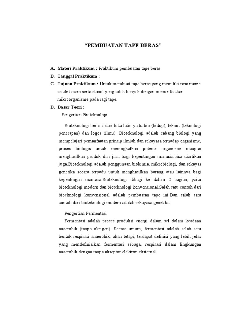Proposal Tape Beras 1B | PDF