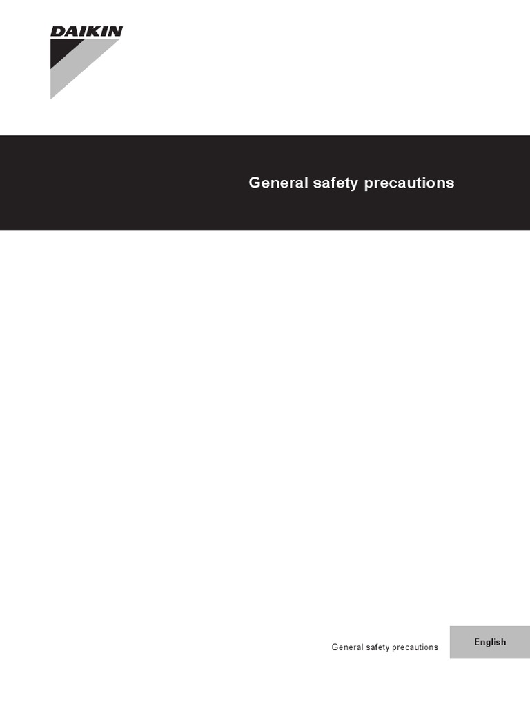 VRV Outdoor - Sky Air Outdoor - FCAHG-F - 4PEN370474-1G - 2017 - 06 - General Safety Precautions ...