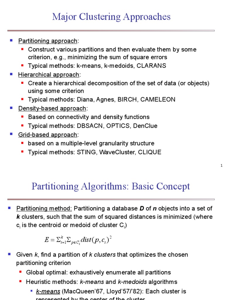 Clustering Partition Hierachy Pdf Cluster Analysis Computer 9108
