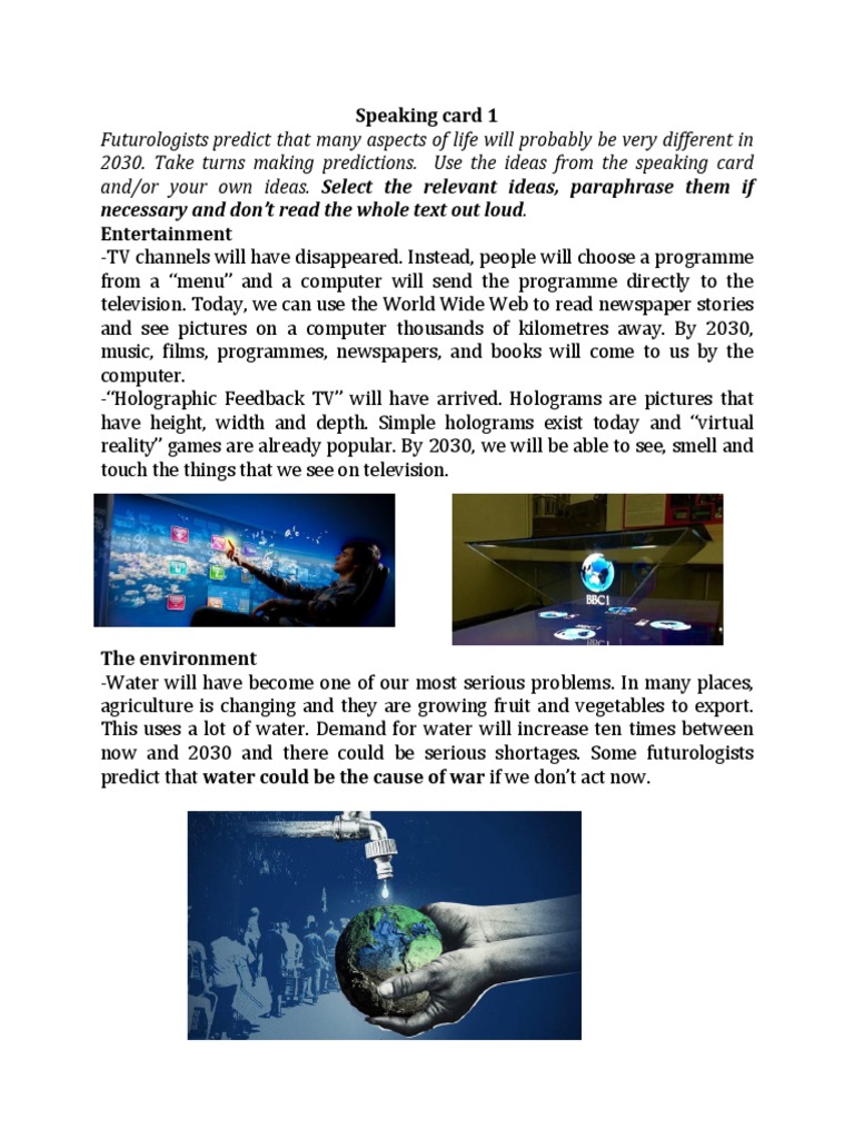 Speaking 2 Lesson 13 Speaking Cards | PDF | Teachers | Learning