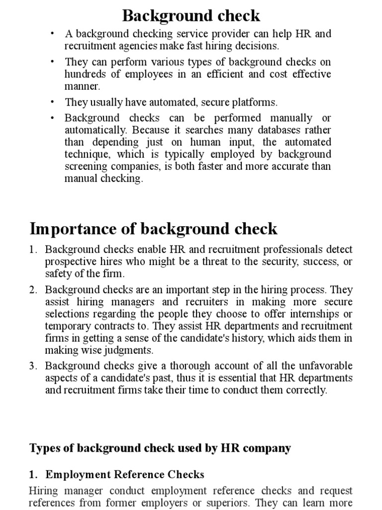 Background Check | PDF | Background Check | Recruitment