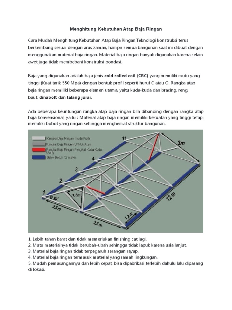 Menghitung Kebutuhan Atap Baja Ringan | PDF