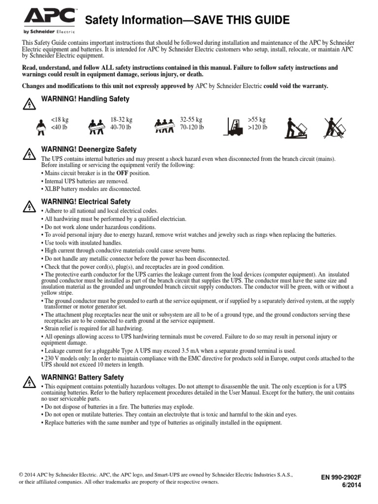 2014 - APC Safety Information | PDF | Ac Power Plugs And Sockets | Electrical Connector