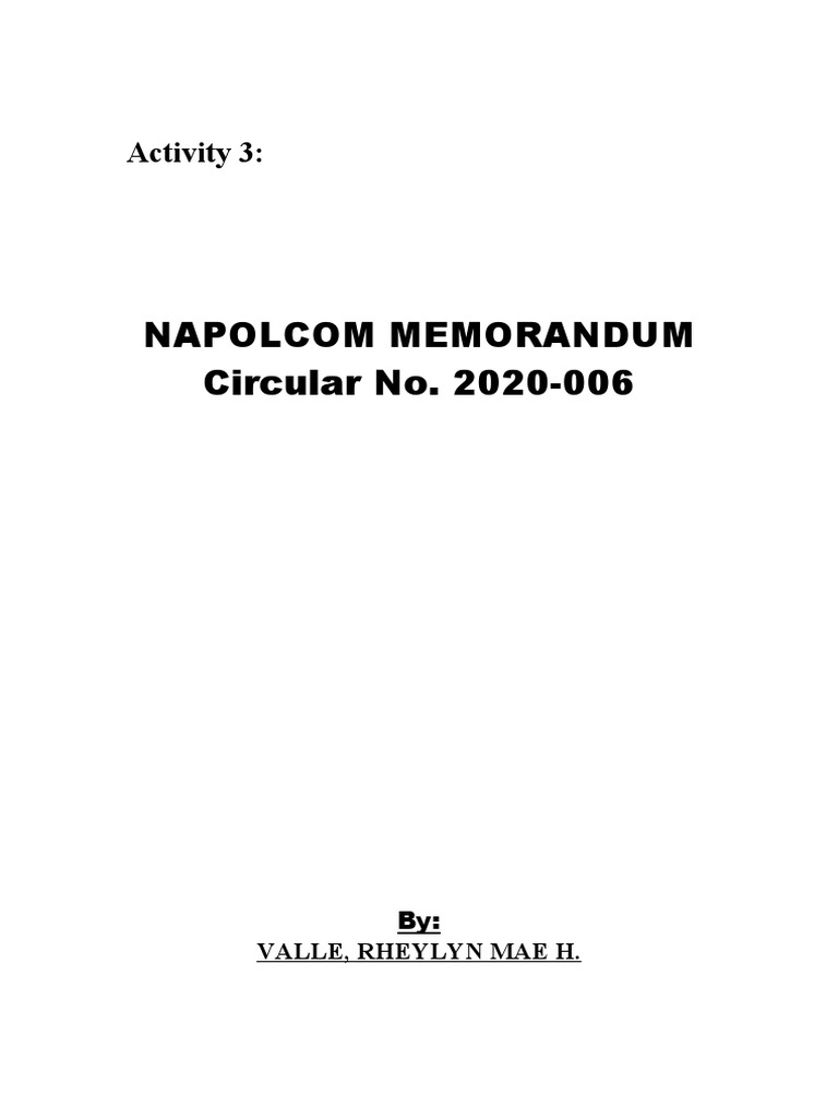 NAPOLCOM Memo Circular 2020-006 Overview | PDF