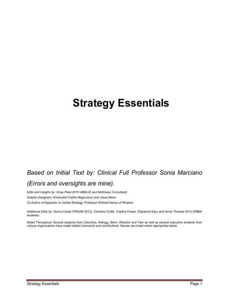 Strategy Essentials by Sonia Marciano | PDF | Strategic Management ... Strategy Essentials by Sonia Marciano | PDF | Strategic Management ...