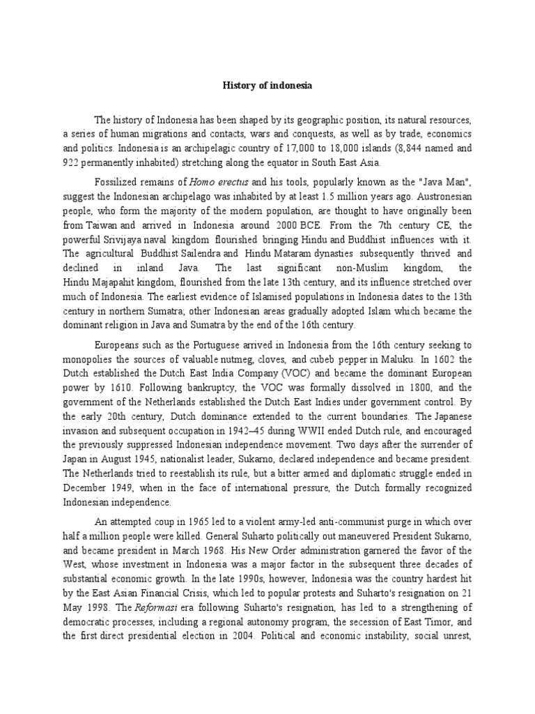 History of Indonesia | PDF | Indonesia | Southeast Asia