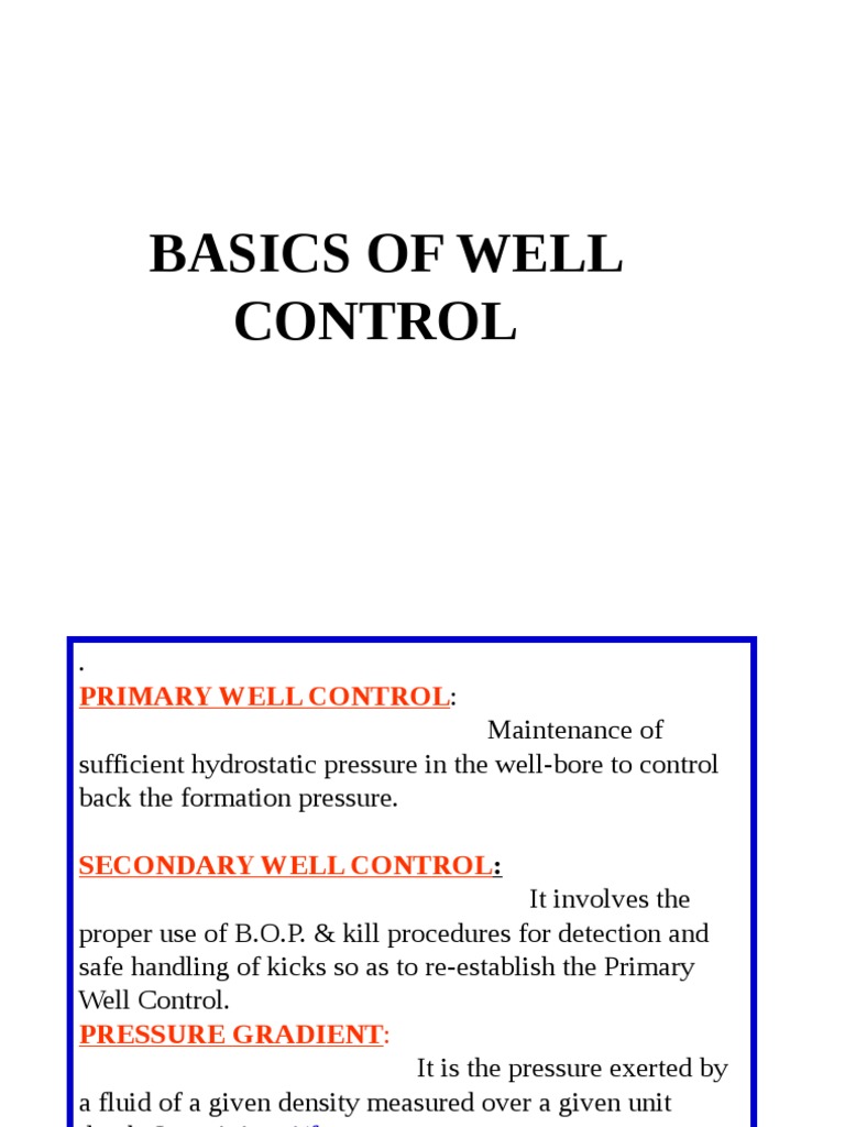 Basics of Well Control | PDF | Applied And Interdisciplinary Physics ...