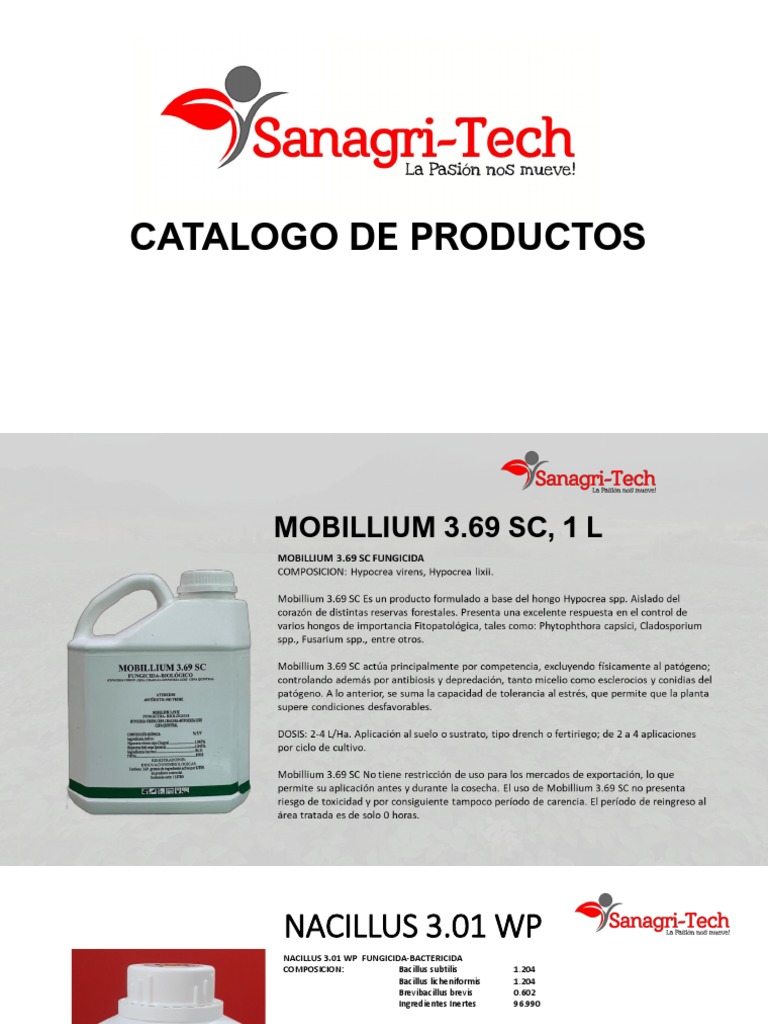 Catálogo de productos agroquímicos para el control de plagas y ...
