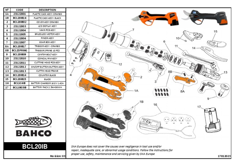 BCL20IB Bahco Spareparts | PDF