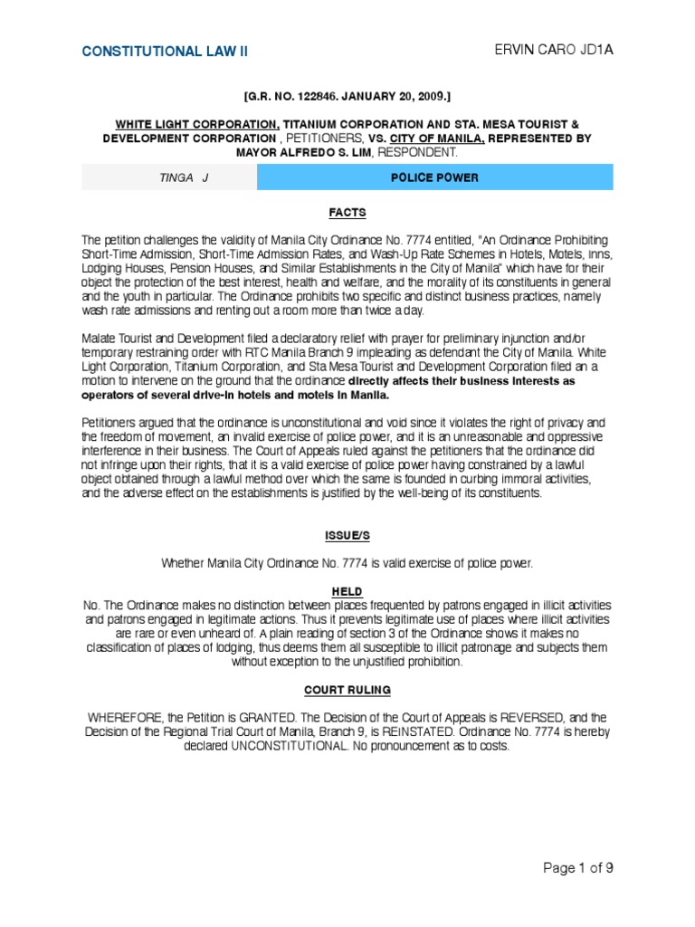 Police Power Digests | PDF | Standing (Law) | Eminent Domain