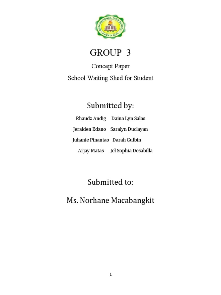 Concept Paper School Waiting Sched | PDF | Masonry | Materials